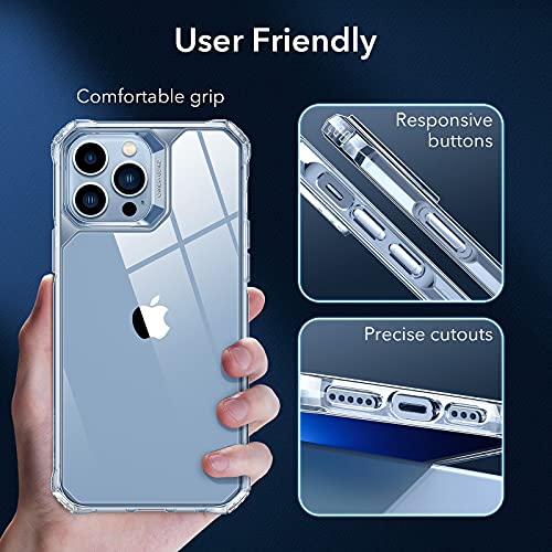 ESR for iPhone 13 Pro Phone Case, 13 Pro Case Clear, Military-Grade Protection, Shockproof Air-Guard Corners, Yellowing-Resistant Acrylic Back, Phone Case for iPhone 13 Pro, Air Armor Case, Clear