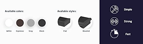 HIGH & MIGHTY 515621 Modern 24" Floating Shelf Holds up to 20lbs, Easy Tool-Free Dry Wall Installation, Flat, Retail Pack of 2, Gray