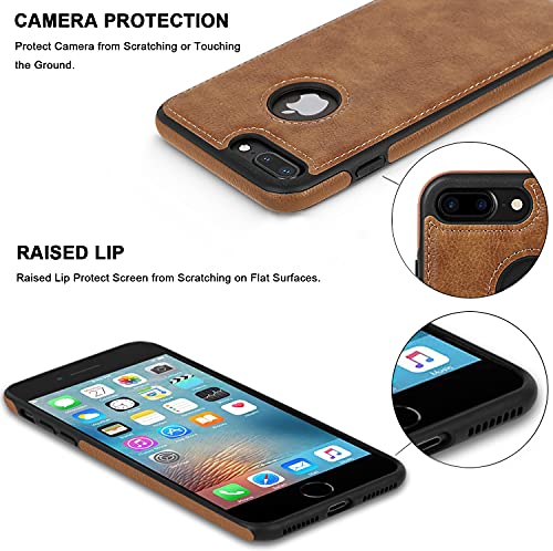 Razstorm Unique Design Luxury Leather Business Phone Case for iPhone 7 Plus & iPhone 8 Plus Anti-Slip Scratch Resistant Ultra Slim Protective Case 5.5β (Brown)