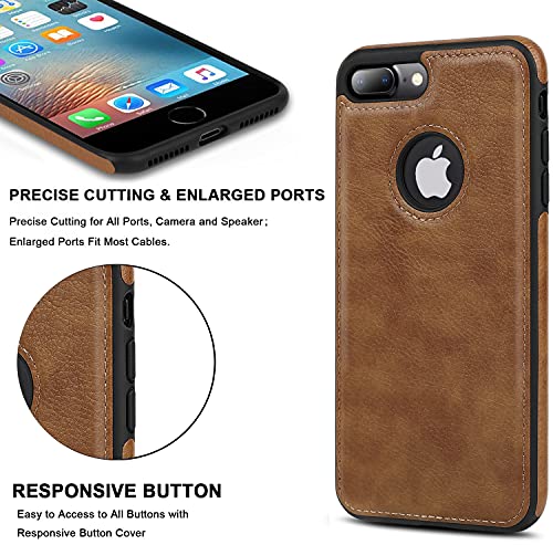 Razstorm Unique Design Luxury Leather Business Phone Case for iPhone 7 Plus & iPhone 8 Plus Anti-Slip Scratch Resistant Ultra Slim Protective Case 5.5β (Brown)