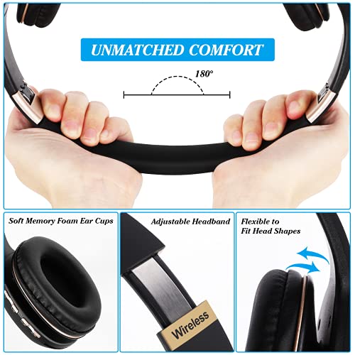 UrbanX Perfect Comfort 955 II Overhead Wireless Bluetooth Headphones for Gionee P5 Mini Noise Isolation, with β Black
