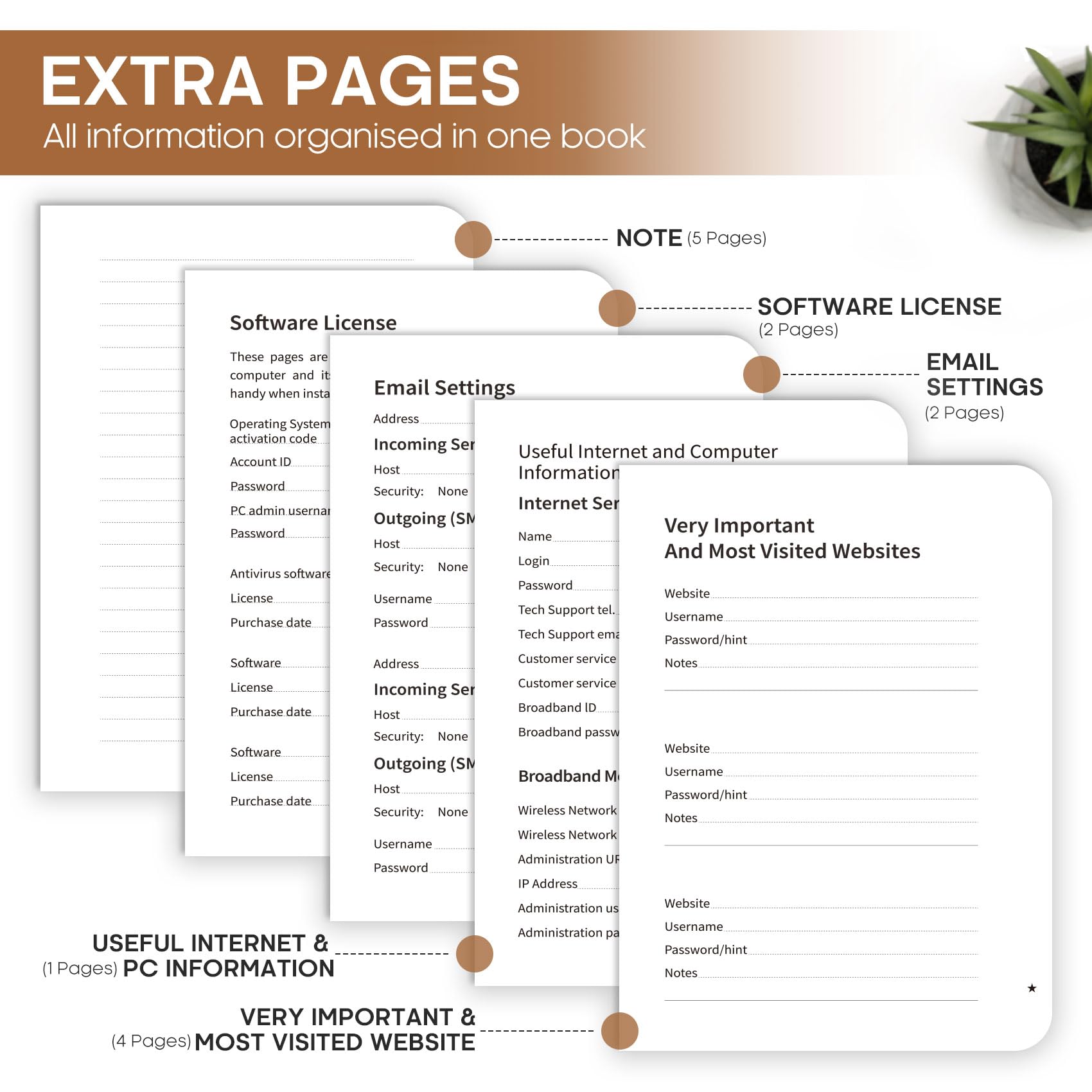 Password Book with Alphabetical Tabs, 5.5" x 6.7" Spiral Password Book, Small Password Books for Seniors, Password Keeper Book to Help You Stay Organized - Leopard