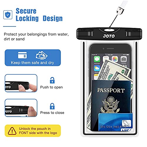 JOTO 2 Pack Universal Waterproof Pouch Bundle with OTO Universal Waterproof Case, Cellphone Dry Bag