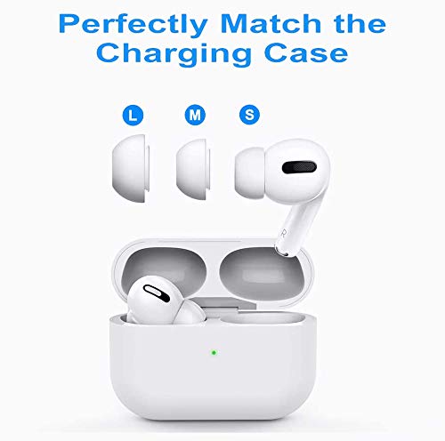 Meeaja [3 Pairs] AirPods Pro Replacement Ear Tips for AirPods Pro Accessory, Silicone Earbuds Tips with Noise Reduction Hole, with Portable Storage Box and Fit in The Charging Case (S/M/L, White)