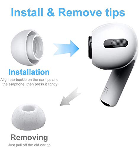 Meeaja [3 Pairs] AirPods Pro Replacement Ear Tips for AirPods Pro Accessory, Silicone Earbuds Tips with Noise Reduction Hole, with Portable Storage Box and Fit in The Charging Case (S/M/L, White)