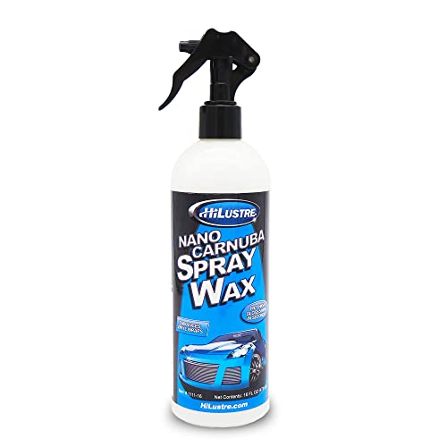 Hi-Lustre Nano Carnauba Spray Wax, Instant Shine Car Wax to Seal & Maintain Paint UV-Blocking, Hydrophobic Car Detailer Wax, Streak-Free and Safe for All Surfaces, Piña Colada Scent, 16 oz
