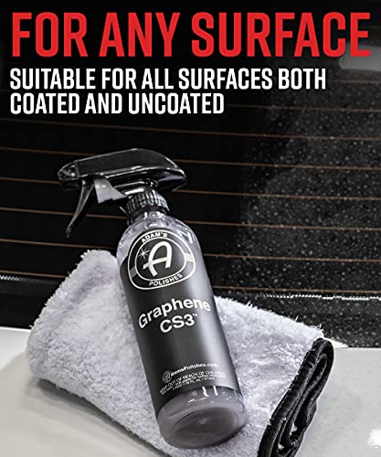 Adam's Graphene CS3 (16oz) - Graphene Waterless Wash Ceramic Spray Coating Detail Spray | High Gloss Car Wash Cleaning Spray for Car Detailing | RV Boat Motorcycle