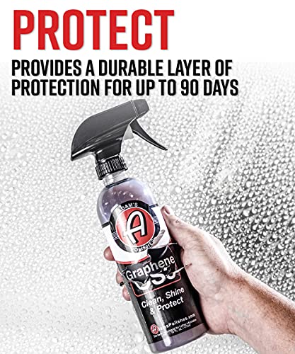 Adam's Graphene CS3 (16oz) - Graphene Waterless Wash Ceramic Spray Coating Detail Spray | High Gloss Car Wash Cleaning Spray for Car Detailing | RV Boat Motorcycle