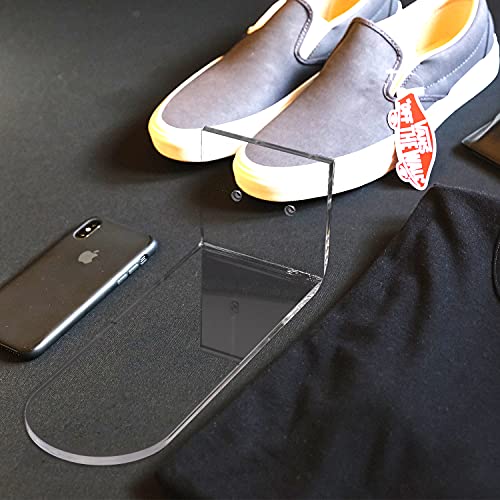 Floating Shoe Shelves for Wall set of 6, Clear Acrylic Shoe Display Shelves, Wall Mounted Shoe Rack to Showcase Sneaker Collection or Shoes Box,Invisible Wall Shoe Storage Organizer (Acrylic-6PCS)
