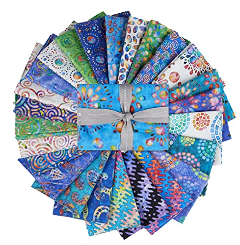 Fabric & Fabric QT Fabrics Brilliance Fat Quarters Pack 26pcs, Cool