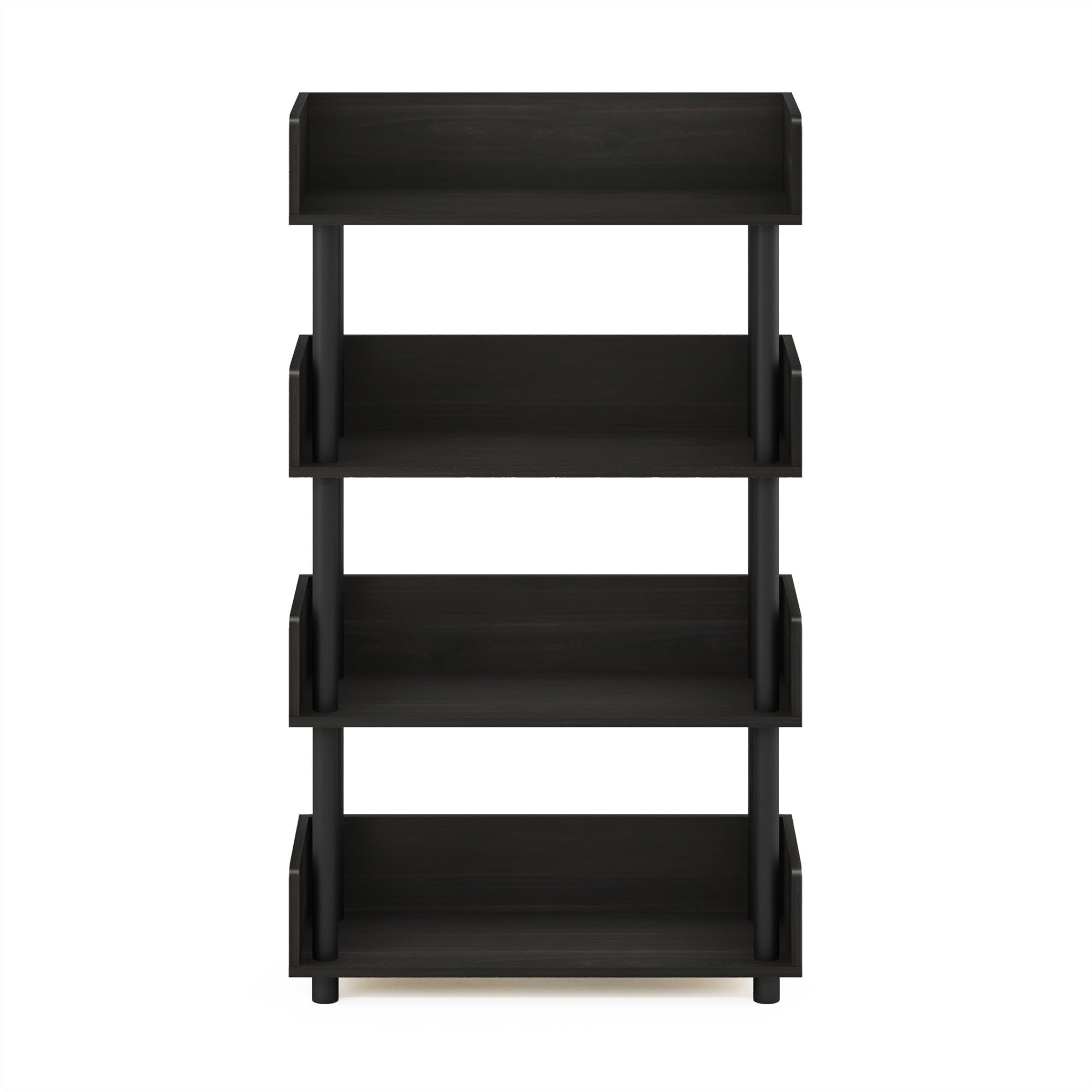Furinno Turn-N-Tube 4-Tier Toolless Freestanding Multipurposes Display Rack, Espresso