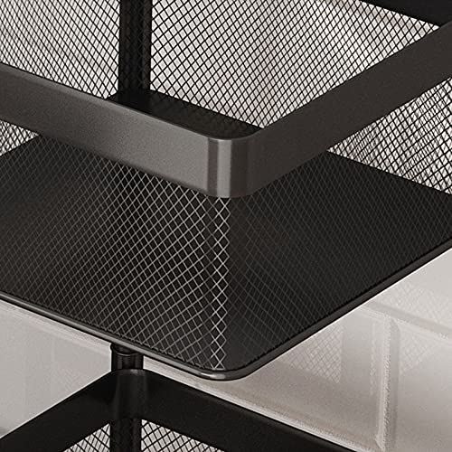 Rotating Kitchen Storage Rack, Square 4 Layer Fruit Vegetable Storage Basket Rack Snack Stand Household Storage Shelf for Kitchen Toilet Save Space
