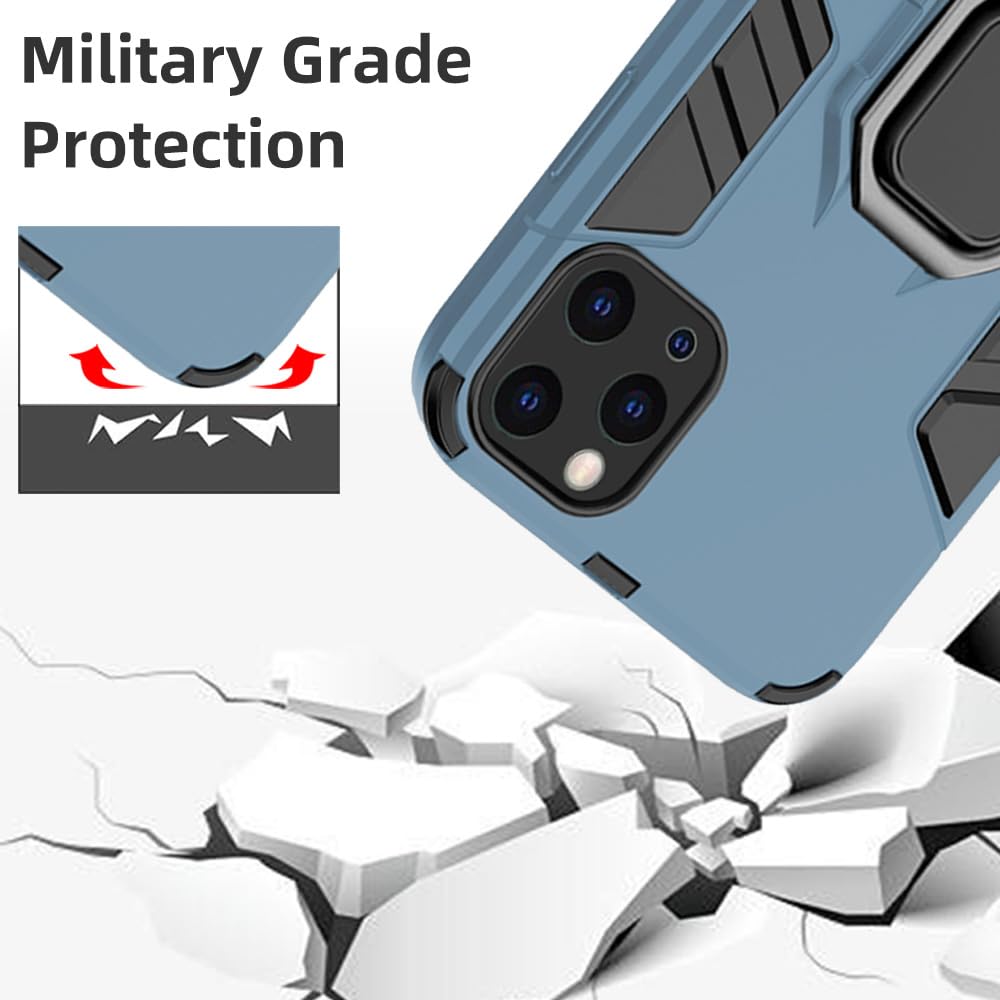 Arseaiy Case for Samsung Galaxy S9 Plus Phone Case Cover with Kickstand Carbon Fiber Silicone Bracket Phone Holder Shockproof Bumper Slim Fit Telephone Shell Blue