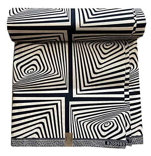 African Fabric by The Yard 6 Yards African Print Kente Cloth Fabric Wax Ankara Fabric for Women Male Clothes (FP115)