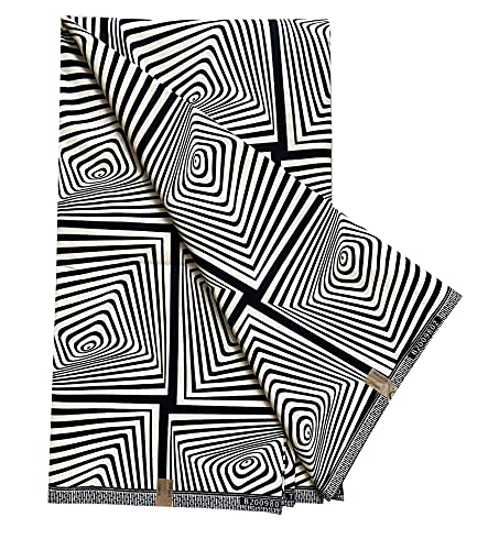 African Fabric by The Yard 6 Yards African Print Kente Cloth Fabric Wax Ankara Fabric for Women Male Clothes (FP115)