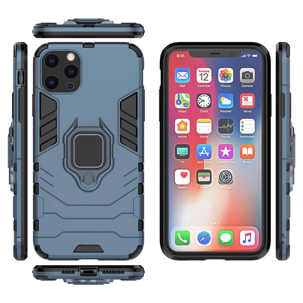 Arseaiy Case for Samsung Galaxy S9 Plus Phone Case Cover with Kickstand Carbon Fiber Silicone Bracket Phone Holder Shockproof Bumper Slim Fit Telephone Shell Blue