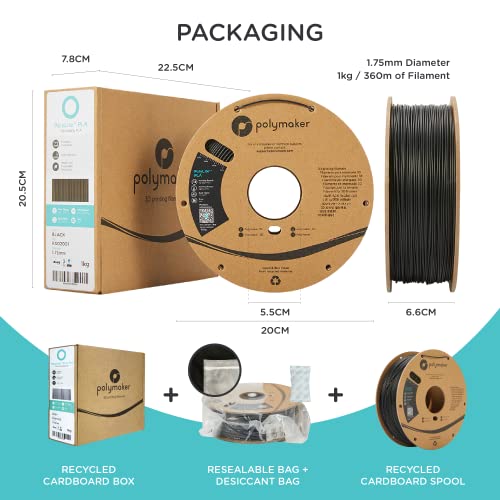 Polymaker ABS Filament 1.75mm Red, ABS 3D Printer Filament 1.75mm Heat Resistant Filament 1kg - PolyLite Red ABS 3D Printing Filament 1.75mm, Strong & Durable