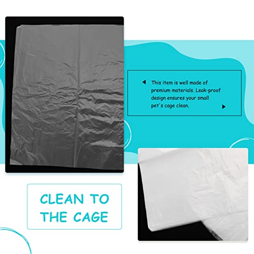 TEHAUX Disposable Rabbit Cage Liner, Plastic Bunny Cage Mat Film to Replace Diapers Suitable for Most Rabbit, Hamster, Guinea Pigs& All Small Animals- 100 PCS Universal Toilet Film- Size S