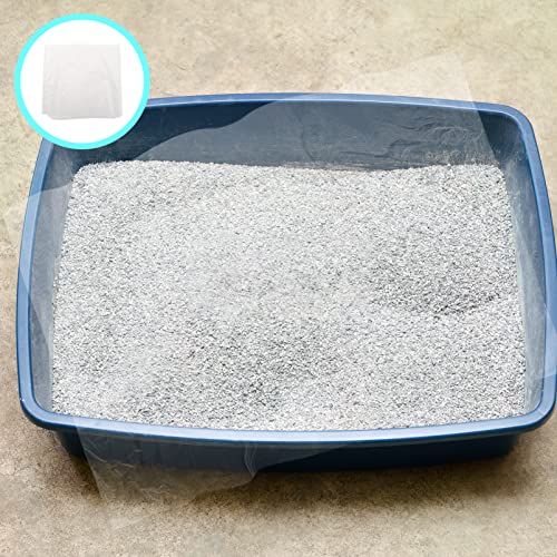 TEHAUX Disposable Rabbit Cage Liner, Plastic Bunny Cage Mat Film to Replace Diapers Suitable for Most Rabbit, Hamster, Guinea Pigs& All Small Animals- 100 PCS Universal Toilet Film- Size S