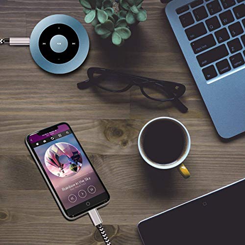 Nylon iPhone Aux Cord for Car, [Apple MFi Certified] Lightning to 3.5mm Headphone Jack Adapter Compatible for iPhone 14/13/12/11/XS/XR/X 8 7/iPad , iPod to Home Speaker/Car Stereo/Headphone (3.3FT)