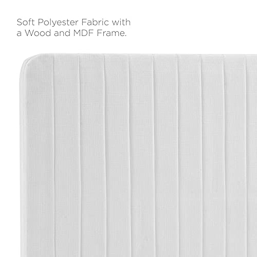 Modway Milenna Channel Tufted Fabric Headboard, Full/Queen, White