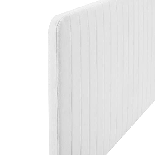 Modway Milenna Channel Tufted Fabric Headboard, Full/Queen, White