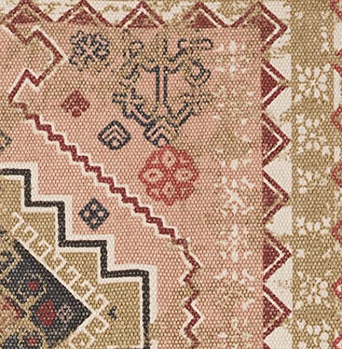 French Connection – Stonewash Rug | Cherokee Strawberry Style | Modern Boho Home Décor | Rectangle Accent Area Rug | 100% Cotton | Measures 2'4 x 4 | Blush