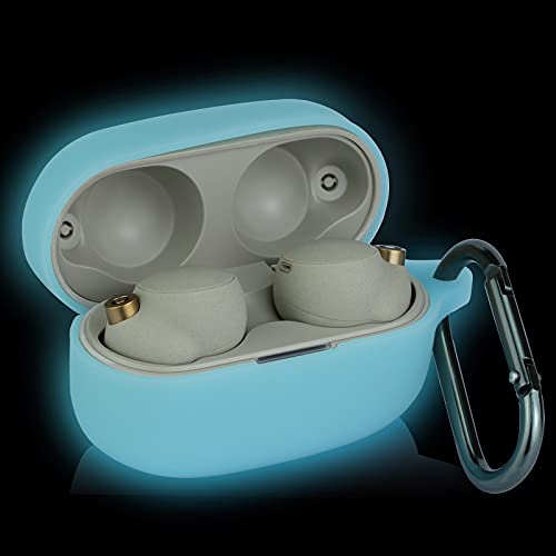 Glow Blue Case Cover Replacement for Sony WF-1000XM4 Earbuds, Silicone Protective Skin Sleeve Glow in Dark - LEFXMOPHY