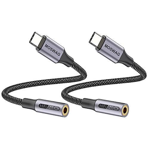 MOSWAG USB Type C to 3.5mm Headphone Jack Adapter, Audio Adapter USB C to Aux Dongle Cable Cord for Samsung Galaxy S21 S20 Ultra S20+ Note 20 10 S10 S9 Plus,Pixel 4 3 2 XL and More