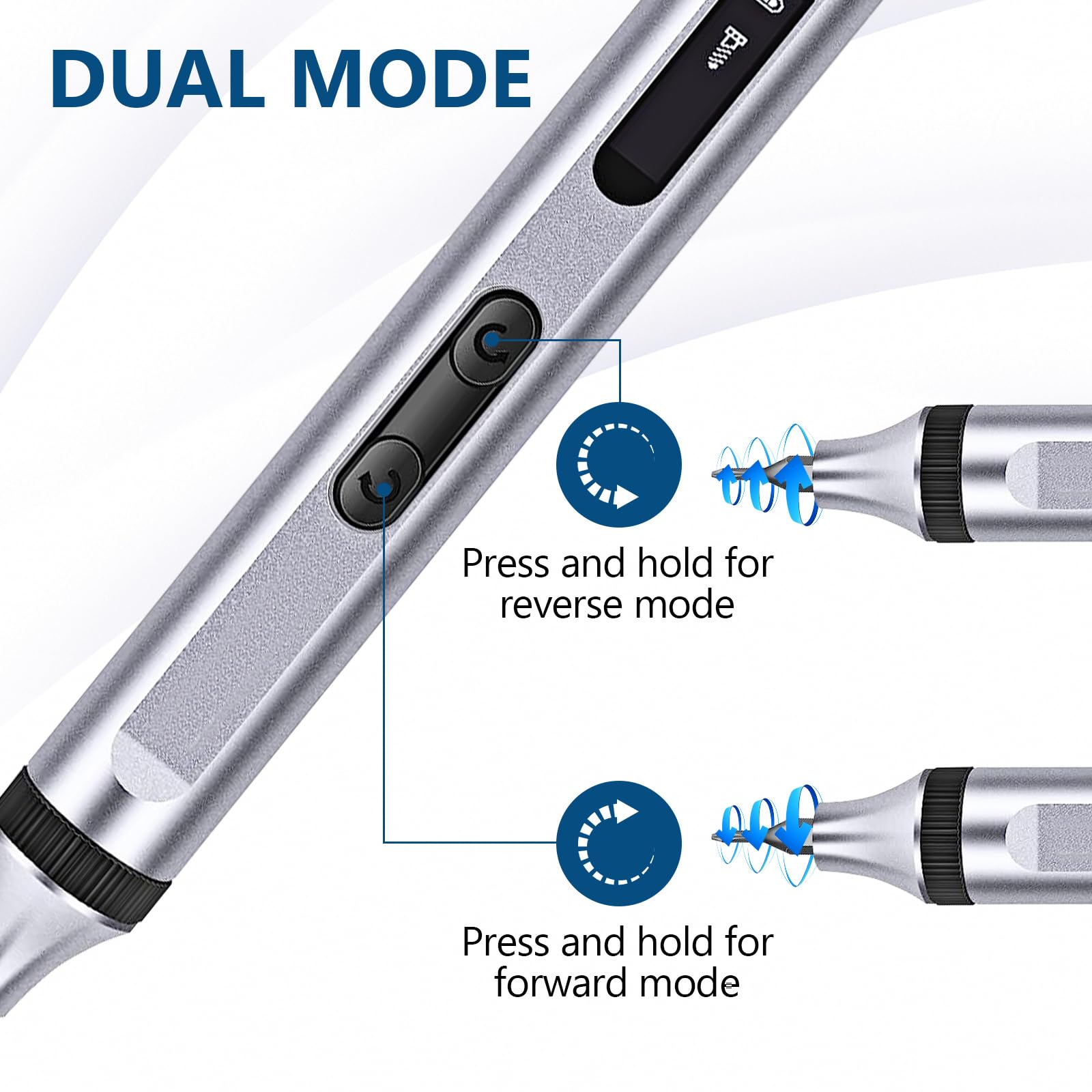 GuDoQi Precision Screwdriver Set 52 in 1, Cordless Rechargeable Mini Electric Screwdriver, LED Display, 48 Magnetic Bits, Power Screwdriver with 2 Lights, Portable Repair Tool Kit for Phone, Laptops