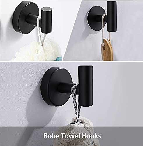 Bathroom Hardware Set, 5/10/20pcs Black/Brushed Nickel/Brushed Gold Stainless Steel Bathroom Hardware Set, Bathroom Accessories Kit Including 16" Hand Towel Bar, Toilet Paper Holder, Robe Towel Hooks