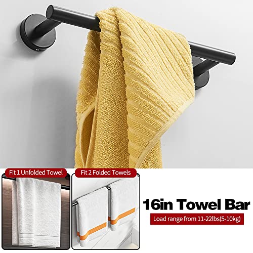 Bathroom Hardware Set, 5/10/20pcs Black/Brushed Nickel/Brushed Gold Stainless Steel Bathroom Hardware Set, Bathroom Accessories Kit Including 16" Hand Towel Bar, Toilet Paper Holder, Robe Towel Hooks