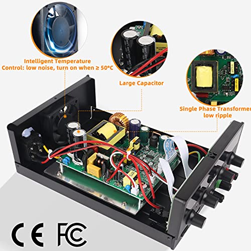 NICE-POWER DC Power Supply Variable: 30V 10A Adjustable Switching Regulated High Precision 4-Digits LED Display 5V/2A USB Port Output & Input Power Cord Bench Lab Power Supplies