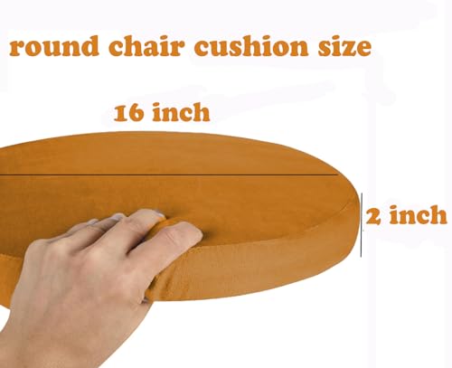 Big Hippo Chair Cushions Round Memory Foam Seat Cushion Non Slip Rubber Back Thicken Seat Cushion Soft Chair Pads for Home Office Brown (16" X 16")