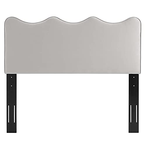 Modway Athena Performance Velvet Headboard, Full/Queen, Light Gray