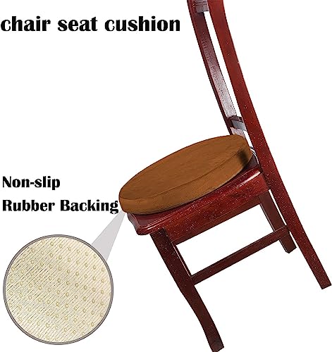 Big Hippo Chair Cushions Round Memory Foam Seat Cushion Non Slip Rubber Back Thicken Seat Cushion Soft Chair Pads for Home Office Brown (16" X 16")