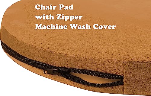 Big Hippo Chair Cushions Round Memory Foam Seat Cushion Non Slip Rubber Back Thicken Seat Cushion Soft Chair Pads for Home Office Brown (16" X 16")