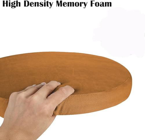 Big Hippo Chair Cushions Round Memory Foam Seat Cushion Non Slip Rubber Back Thicken Seat Cushion Soft Chair Pads for Home Office Brown (16" X 16")