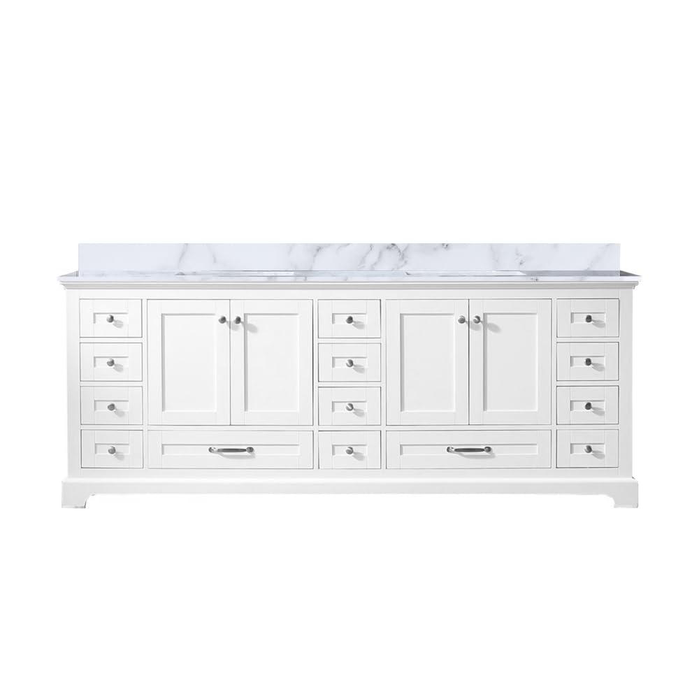 Bell+Modern Tybee 84 in. W x 22 in. D White Double Bath Vanity and Cultured Marble Top