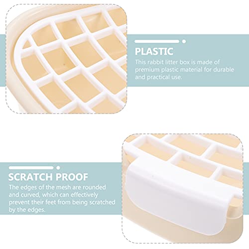 STOBOK Rabbit Litter Box Bunny Litter Box Pet Toilet Triangle Potty Trainer Corner Guinea Pig Litter Bedding Box Dustpan Broom for Chinchilla Ferret Drawf Hamster (White) Hamster Bedding