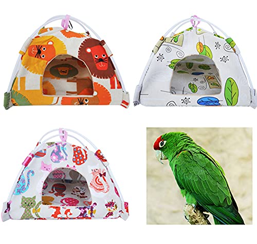 AIRUIFENG Winter Warm Bird Nest Tent Hanging Hammock Toy for Parakeet Cockatiel Cockatoo Conure Lovebird African Grey Amazon Macaw Eclectus Medium Large Parrot Cage Perch Stand (L)