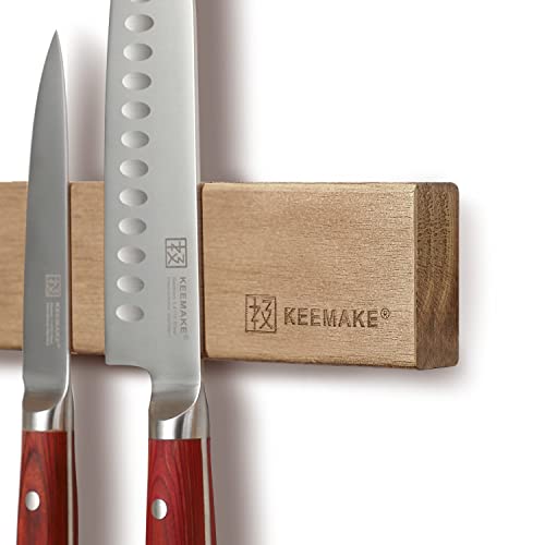 KEEMAKE Magnetic Knife Holder for Wall 11.75 inch Acacia Wood Knife Magnetic Strip, Powerful Neodymium Magnet Knife Hanger Knife Bar for Kitchen knives(16 inch optional)