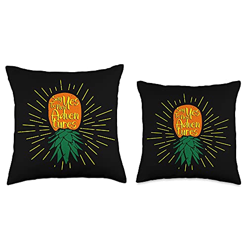 Swingers Pineapple Upside Down Lifestyle Gifts Lifestyle Swingers Adventures Throw Pillow, 16x16, Multicolor