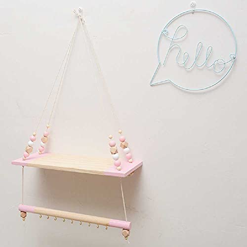 NC Crafts Ins Nordic Nordic Single-Layer Upper Board and Lower Stick Rack for Clothes Hanging Pink