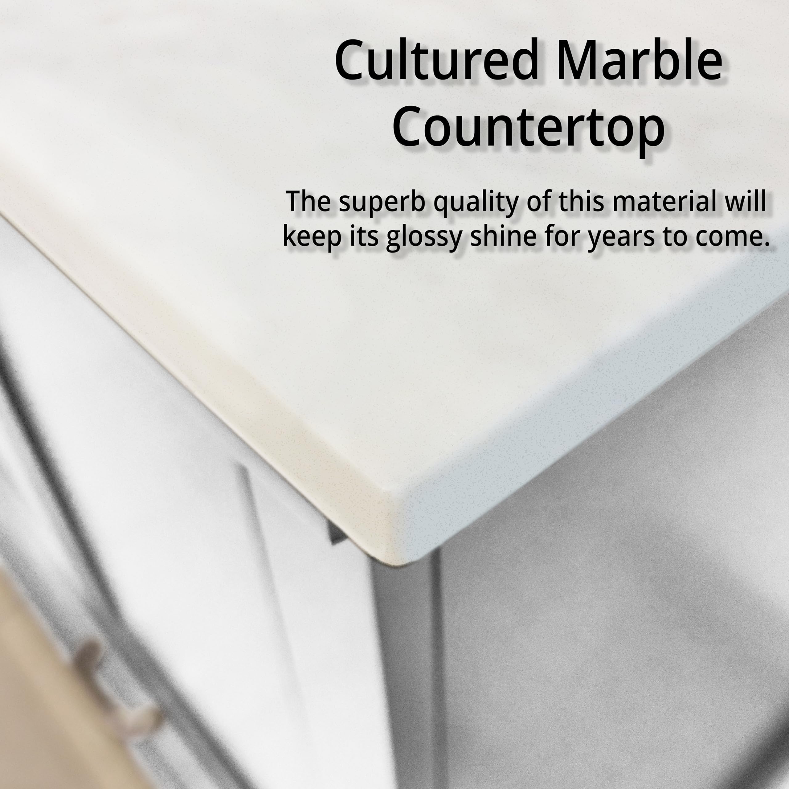 Bell+Modern Tybee 84 in. W x 22 in. D White Double Bath Vanity and Cultured Marble Top