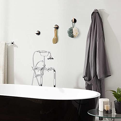 Finnez Bath Towel Hooks Robe Hook Wall Mount Heavy Duty Wall Hooks Coat Hooks Closet Door for Bathroom Bedroom and Livingroom(Black Gold 4 Packs