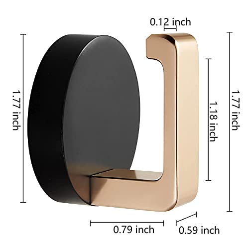 Finnez Bath Towel Hooks Robe Hook Wall Mount Heavy Duty Wall Hooks Coat Hooks Closet Door for Bathroom Bedroom and Livingroom(Black Gold 4 Packs