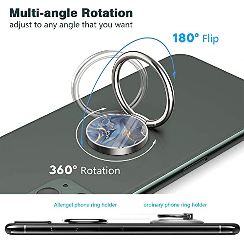 XIAJONS Cell Phone Ring Holder Stand,360 Degree Rotation Bracket Compatible with All Smartphones,for Man Woman Marble Pattern(Navy Blue)