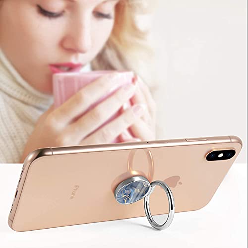 XIAJONS Cell Phone Ring Holder Stand,360 Degree Rotation Bracket Compatible with All Smartphones,for Man Woman Marble Pattern(Navy Blue)