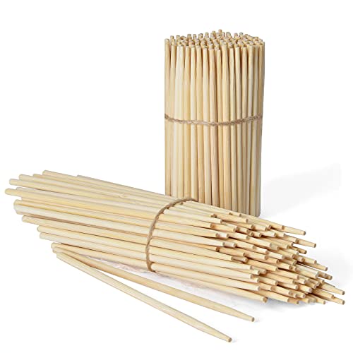 Natural Bamboo Skewers 6 Inch, Kids Friendly/True Semi Pointed, For Fruit Kabobs Kebab Swizzle Appetizer Chocolate Fountain Fondue BBQ, Wooden Sticks For Cake Pop, Lollipop, Size Choices 4.3â,8â,10â